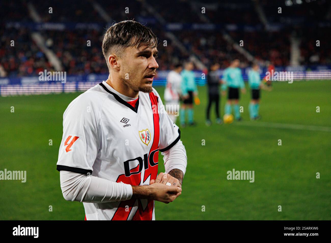 Pamplona, Spain. 19th Jan, 2025. Andrei Ratiu (Rayo Vallecano) seen ...