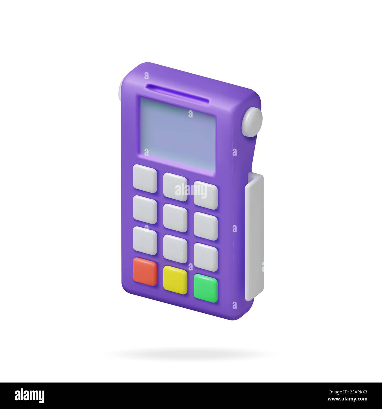3D Payment Terminal Isolated. Render Modern POS Bank Payment Device ...