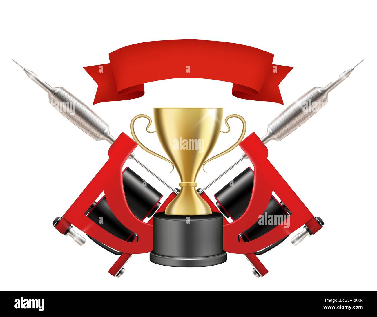 Tattoo championship emblem, logo, vector illustration. Realistic gold ...