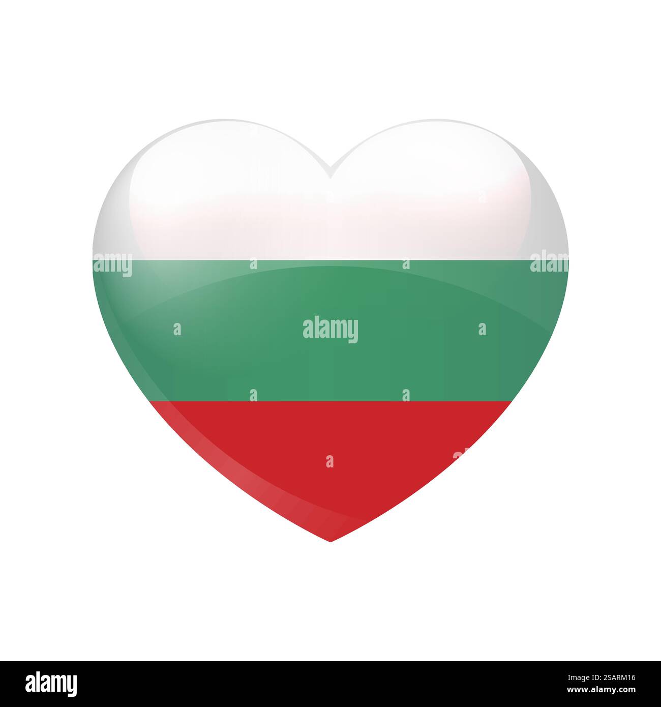 Vector Bulgaria Flag Heart icon. Bulgarian glossy emblem. Country love symbol. Isolated ...
