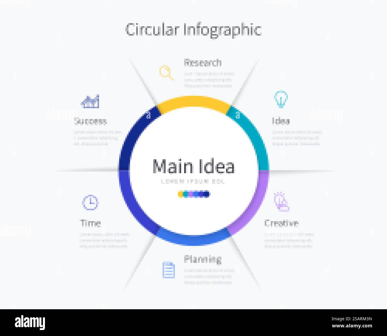 Circular infographic template for business presentation with six ...