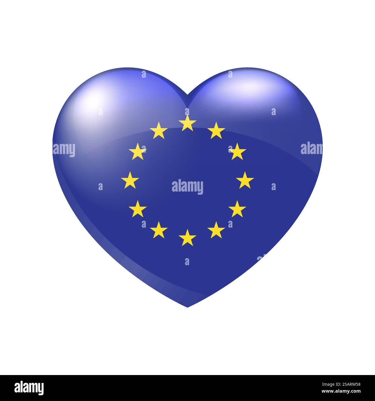 Vector heart with Europe flag icon. Love the European union symbol ...