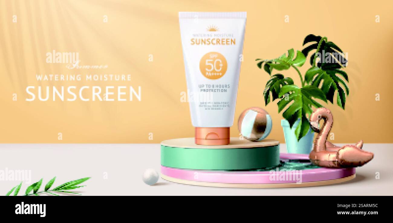 Sunscreen ad template Stock Vector Image & Art - Alamy