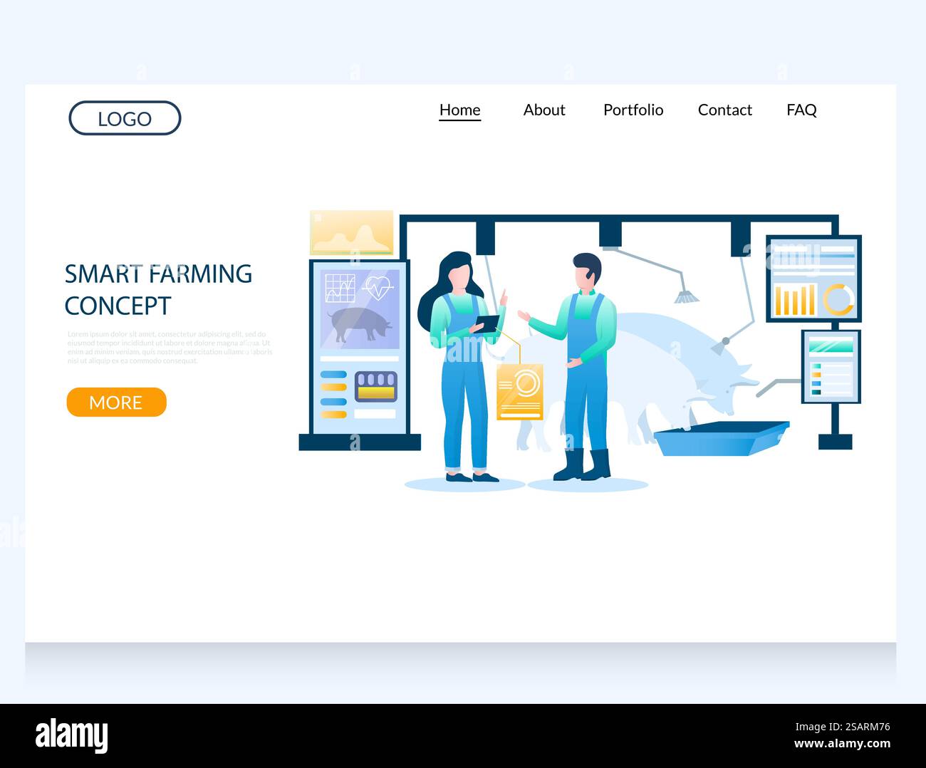 Smart farming concept vector website template, web page and landing ...
