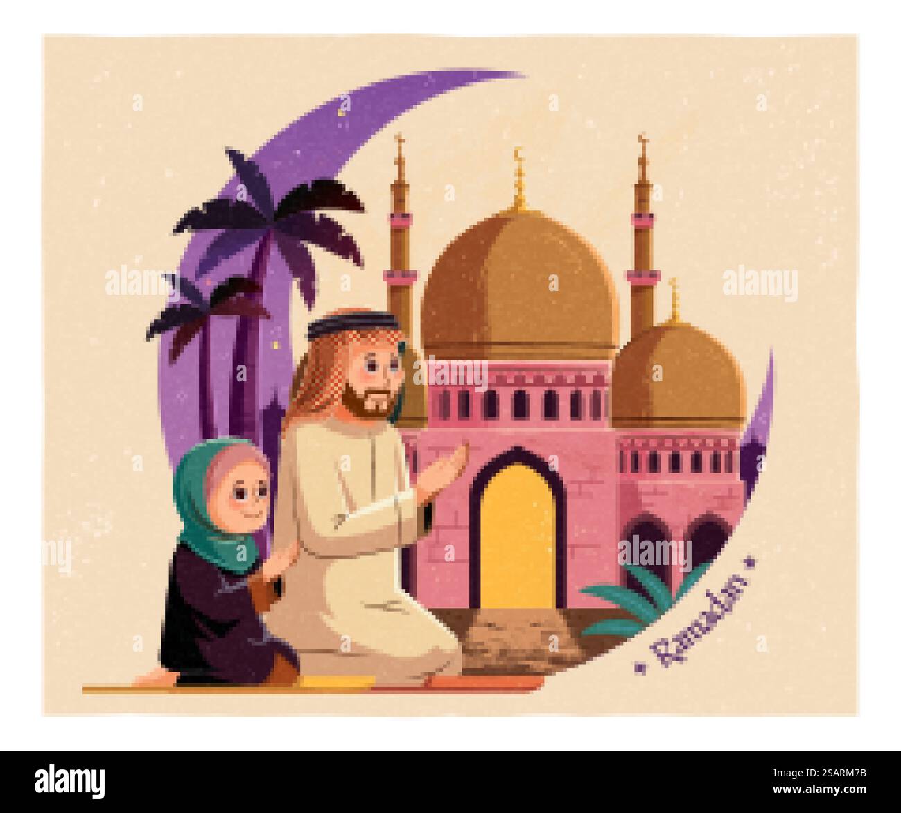 Ramadan kareem card crescent Stock Vector Images - Alamy