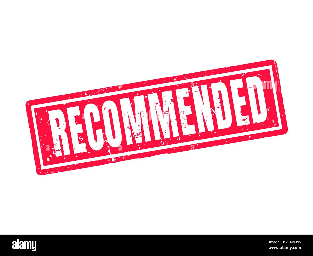 recommended in red stamp style, white background. recommended red stamp ...