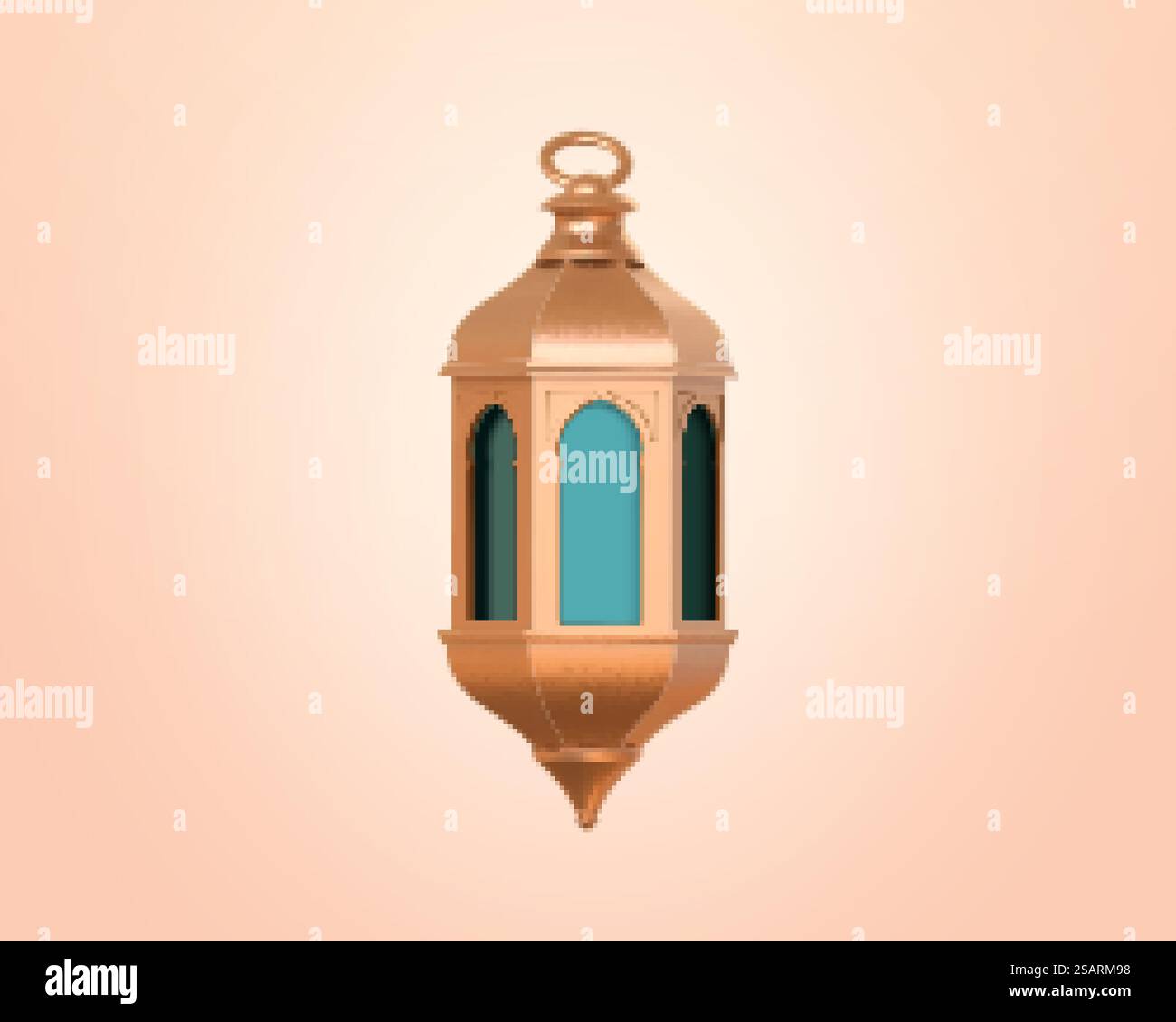 3D illustration of fanous, fanoos or Arabic Ramadan lantern. Islam ...
