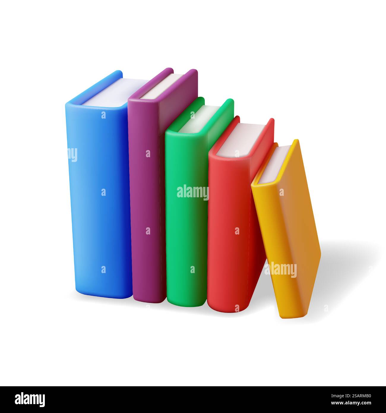 3D Stack of Closed Books Isolated. Render Pile of Books Icon. Set of ...