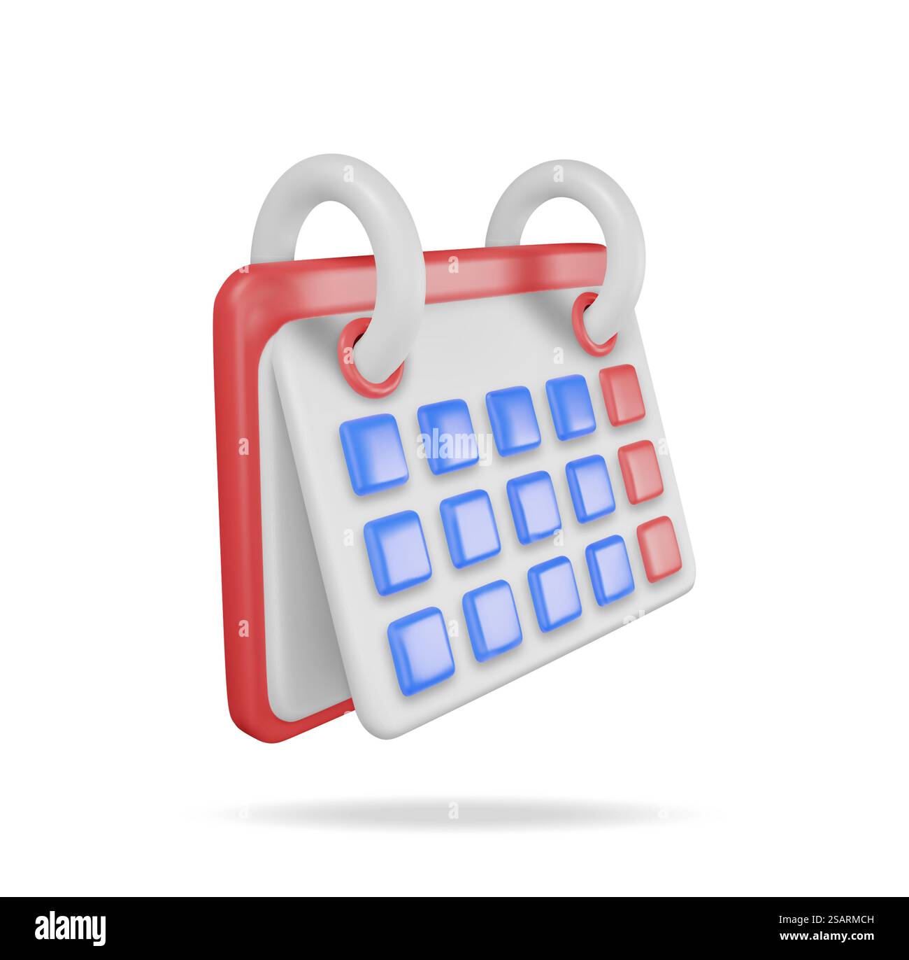 3D Paper Spiral Wall Calendar Isolated. Render Calendar Icon. Schedule ...