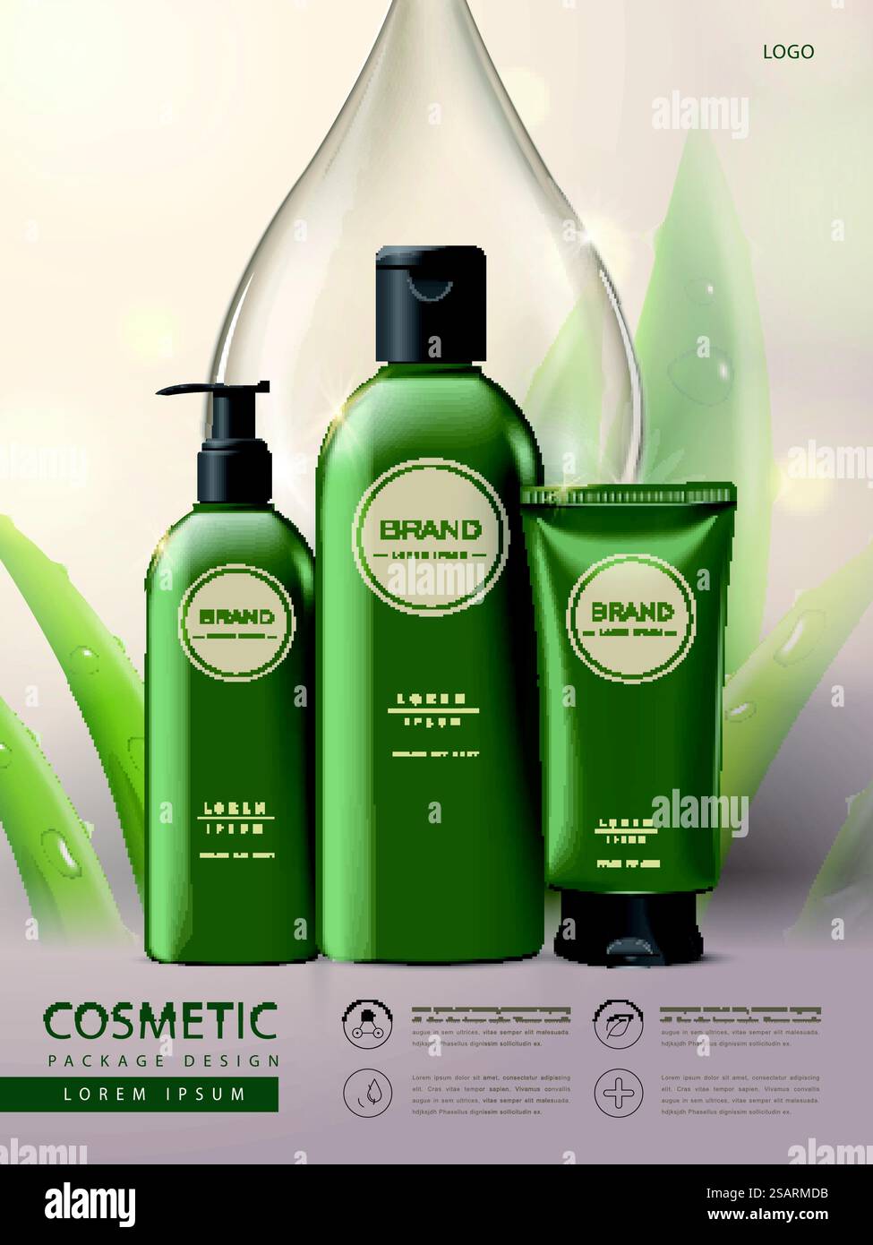 Cosmetic skin care aloe Stock Vector Images - Alamy