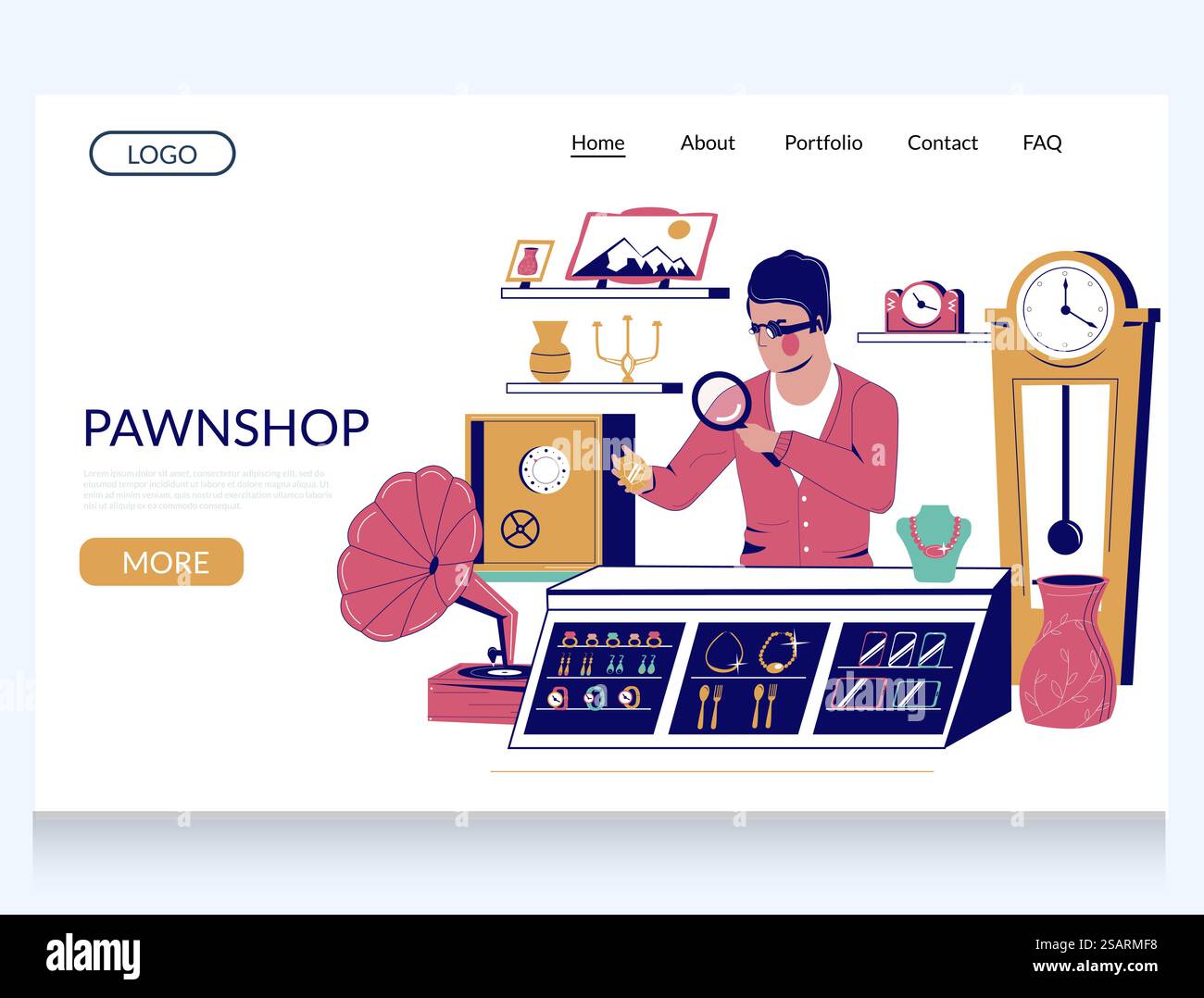 Pawnshop vector website template hi-res stock photography and images ...