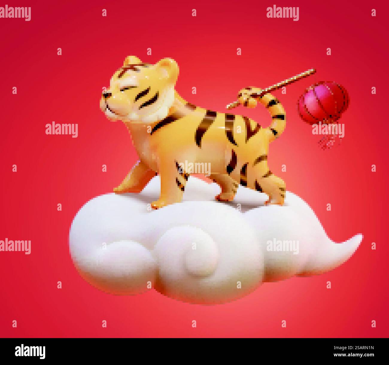 Chinese tiger figurine Stock Vector Images - Alamy