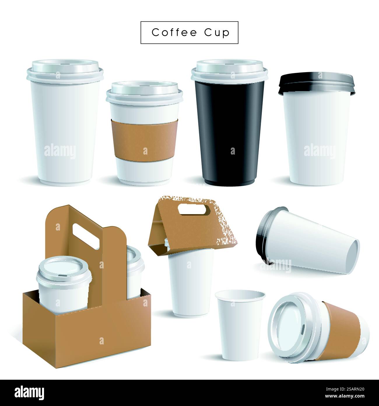 Paper coffee cups Stock Vector Image & Art - Alamy