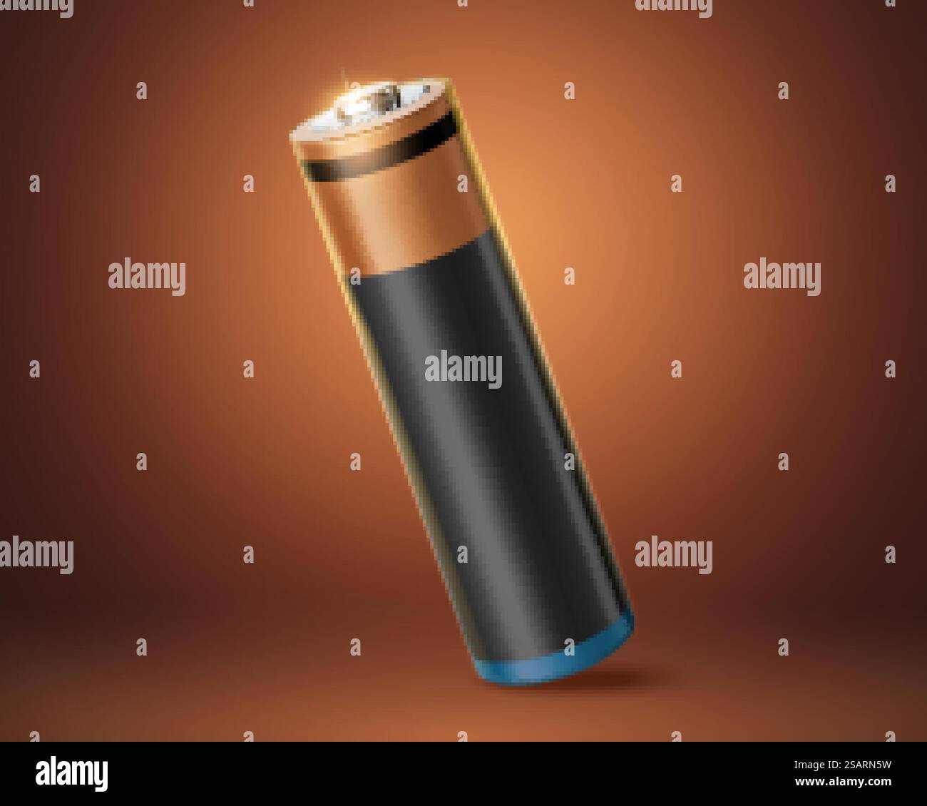 3d AA or AAA battery mock up with blank space. Realistic element ...