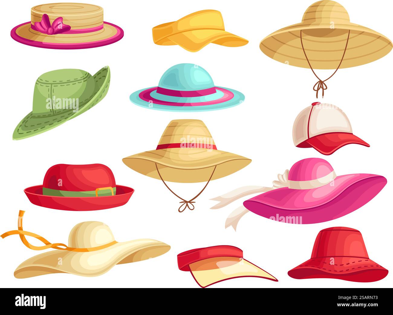 Female summer hats beach sun cap Stock Vector Images - Alamy