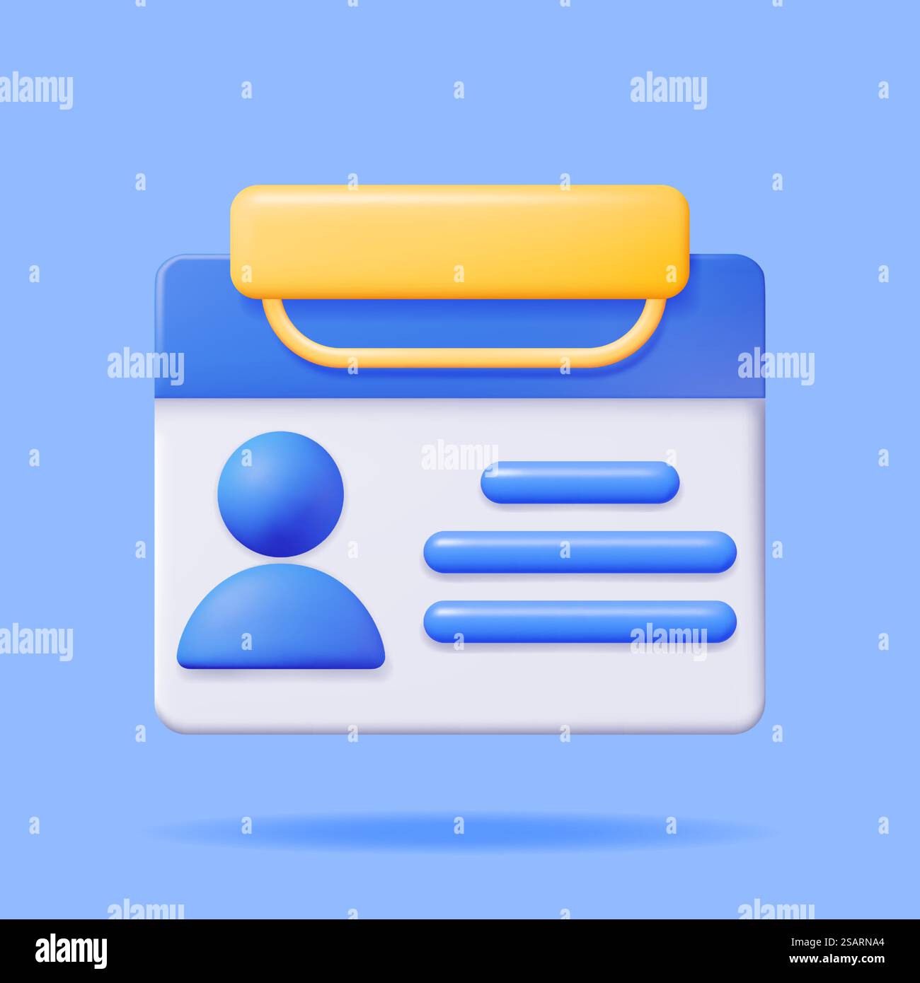 3D ID Card, Driver License or Plastic Card Isolated. Render Identity ...