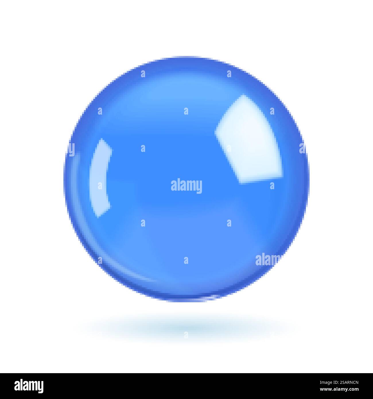 3d illustration of floating blue color bubble on white background ...