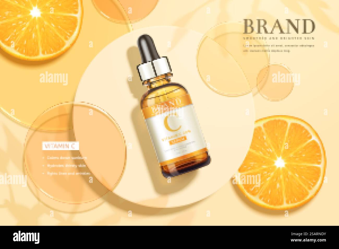 3d illustration of beauty product ad, designed with circular disks ...