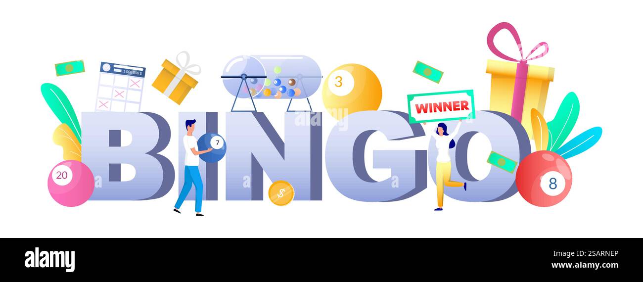 Bingo typography banner template hi-res stock photography and images ...