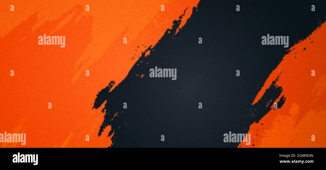 Powerful banner background with copyspace. Grunge black oil brush ...