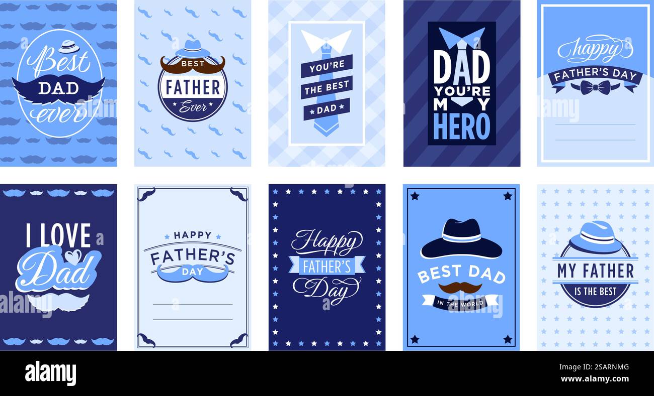 Father Day greeting card. Best dad ever badge, happy fathers day congratulation lettering ...