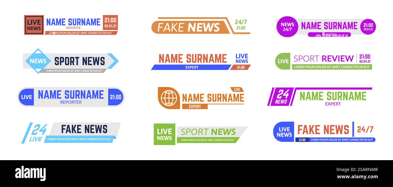 Breaking news broadcasting third part banners templates hi-res stock ...