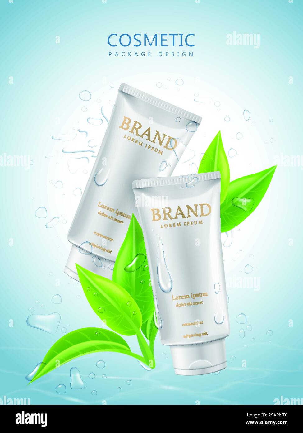 Green cosmetic tube mockup Stock Vector Images - Alamy