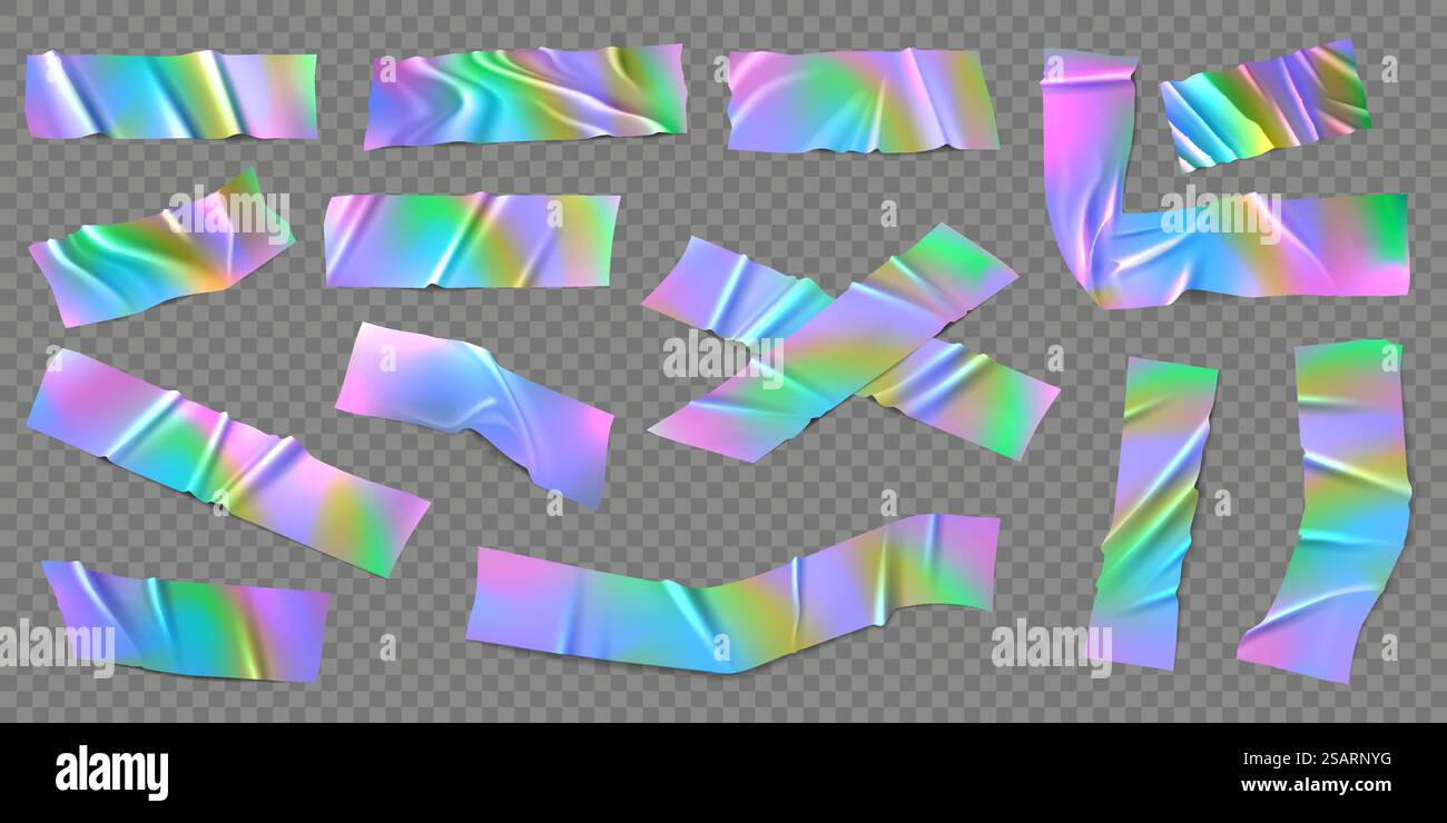 Holographic foil tape realistic iridescent rainbow colored adhesive ...