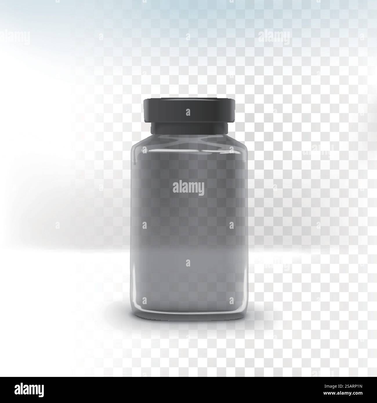 empty jar with label isolated on transparent background. empty glass ...