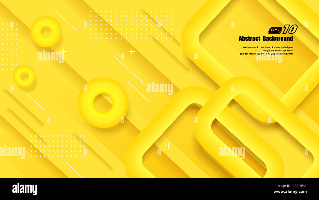 Yellow dynamic abstract background. Modern yellow color. Fast moving 3d ...
