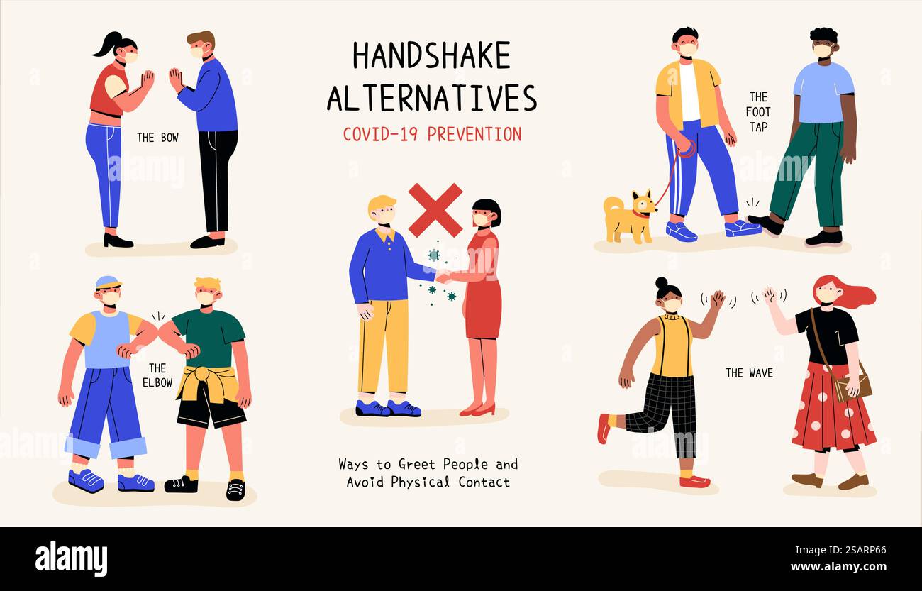 Avoid handshakes Stock Vector Images - Alamy