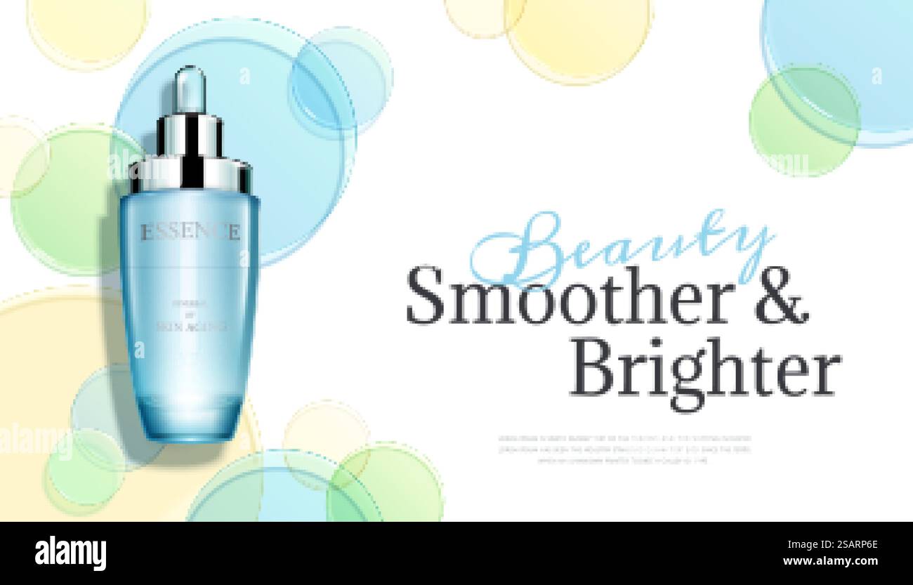 3d illustration of beauty product ad, top view design of circular disks ...