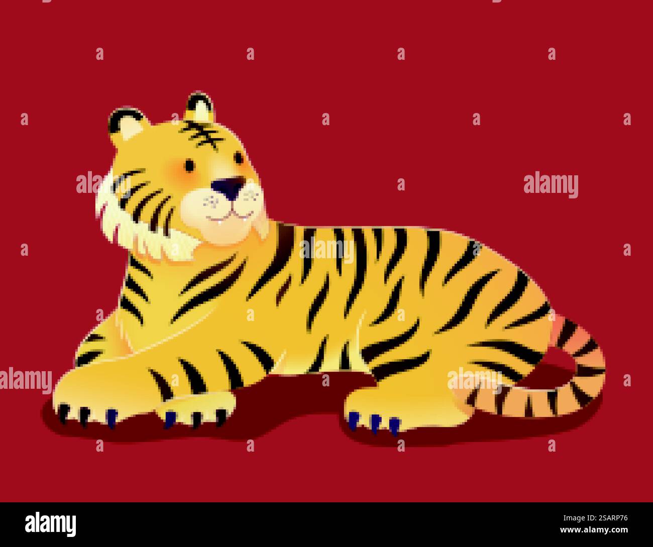 Cute cartoon tiger illustration Stock Vector Image & Art - Alamy