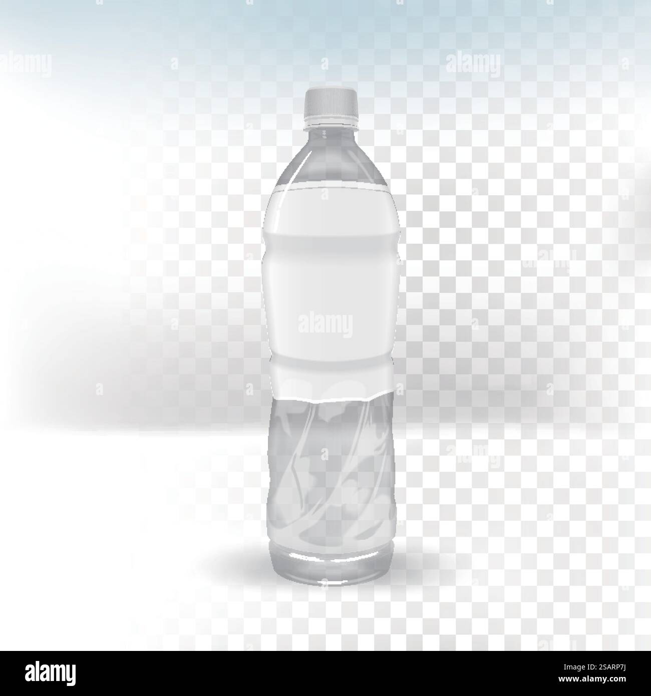 plastic beverage bottle with blank label isolated on transparent ...