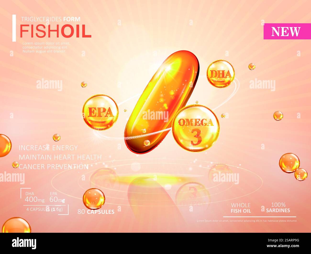 Fish oil ads template Stock Vector Image & Art - Alamy