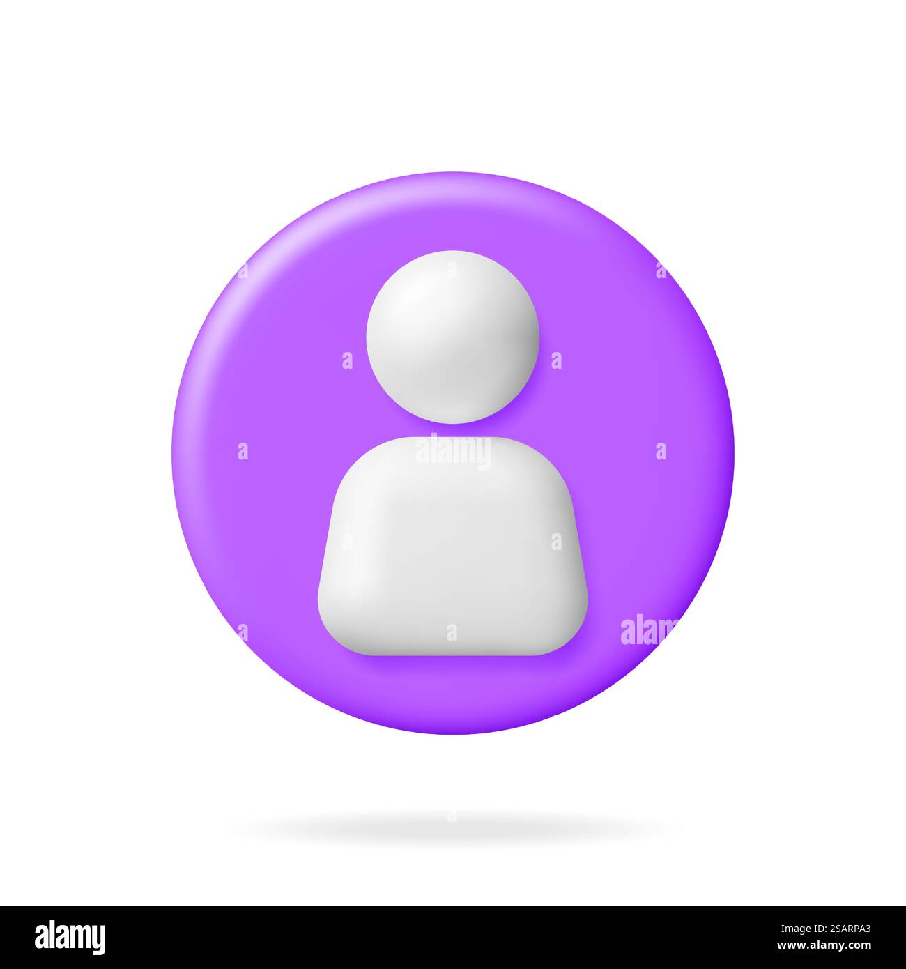 3D Simple User Icon Isolated. Render Profile Photo Symbol UI. Avatar ...