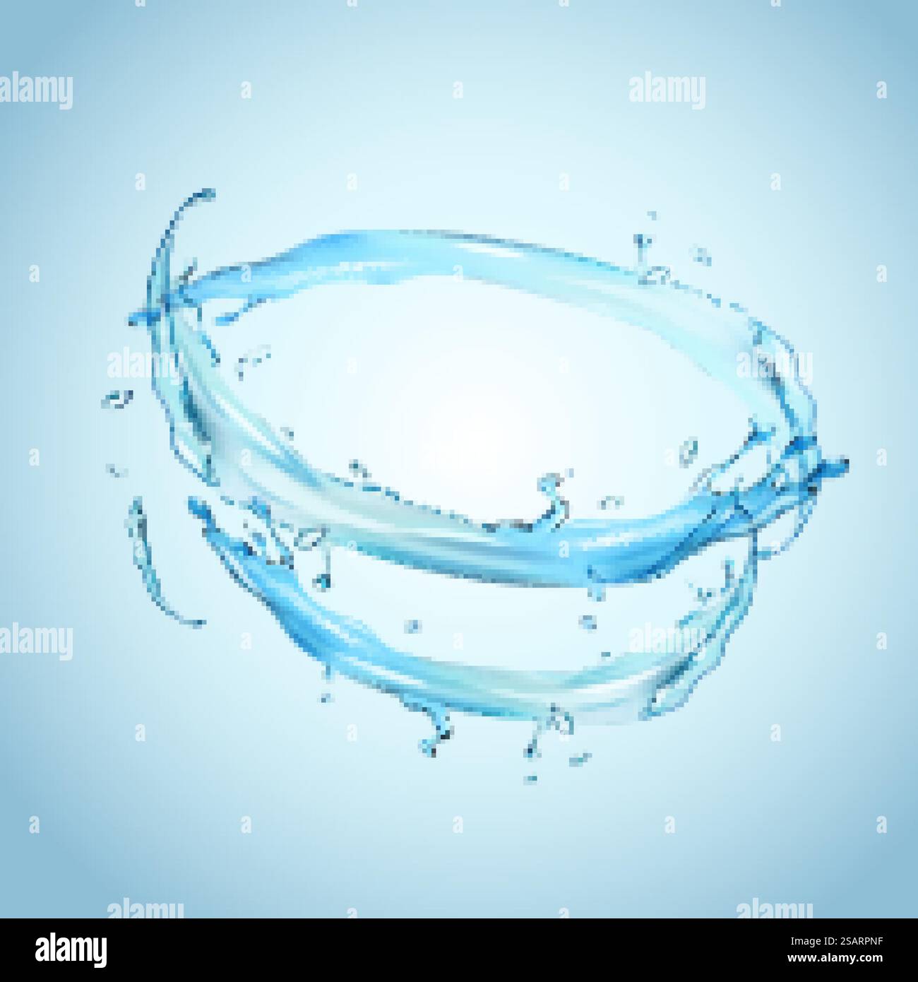 Swirling clear water design elements isolated on light blue background ...