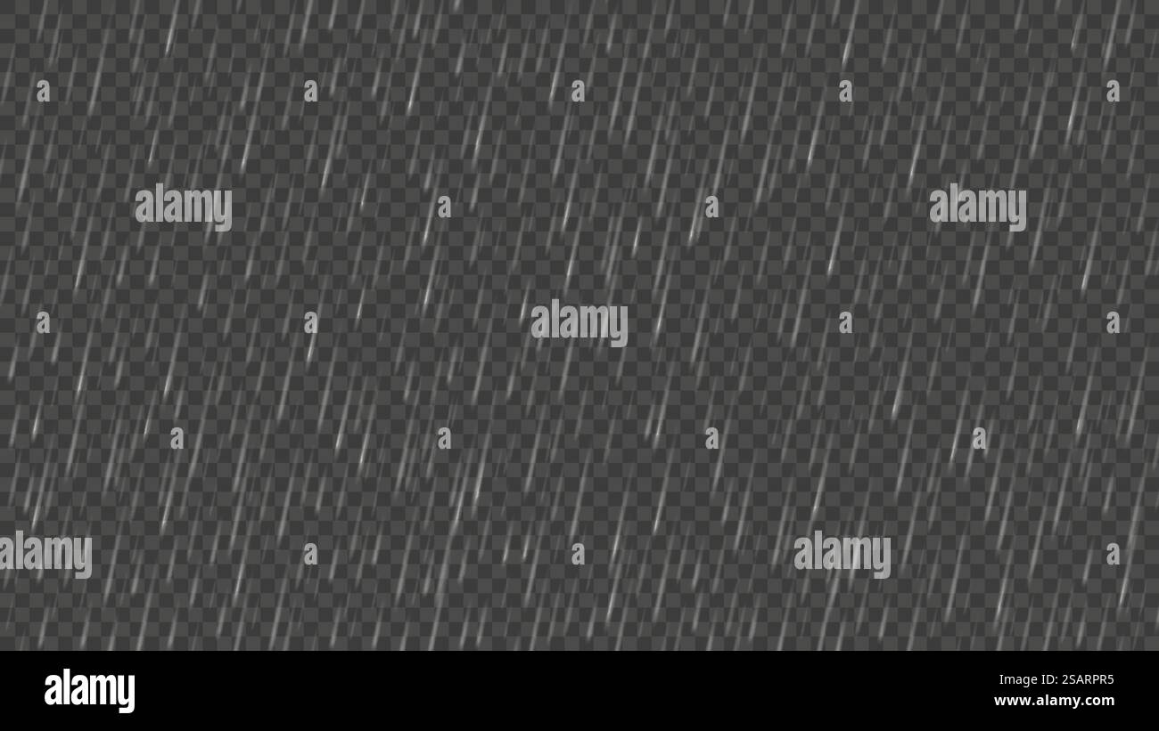 Falling raindrops effect overlay. Heavy or pouring rain texture, rainy ...