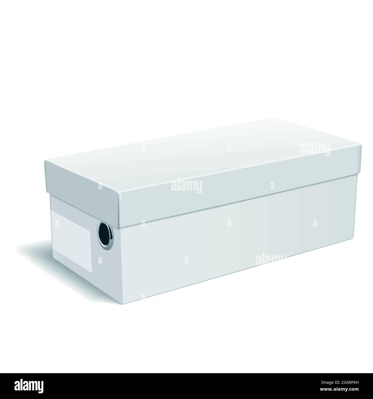 blank shoes box with label isolated on white background. shoes box ...