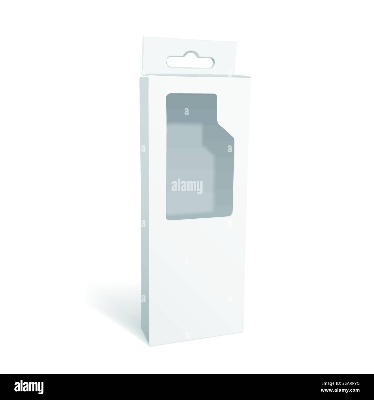 blank paper box with transparent window on white background. blank ...