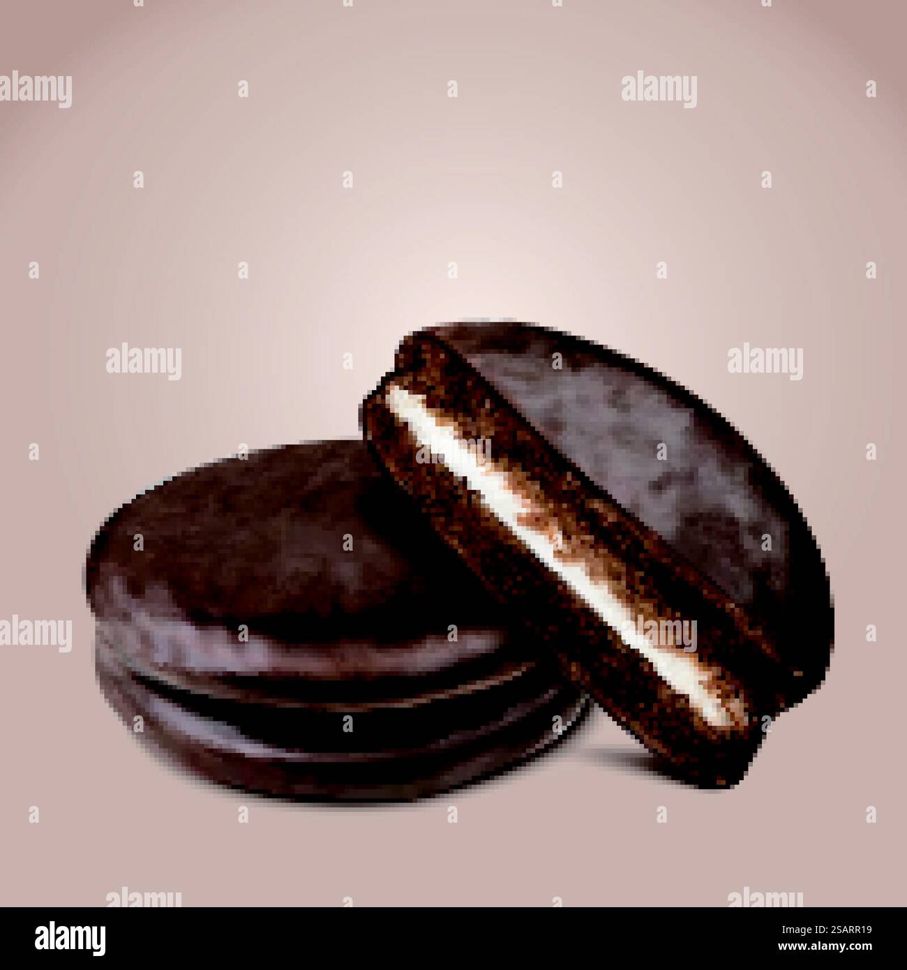 Choco pie with half section Stock Vector Image & Art - Alamy