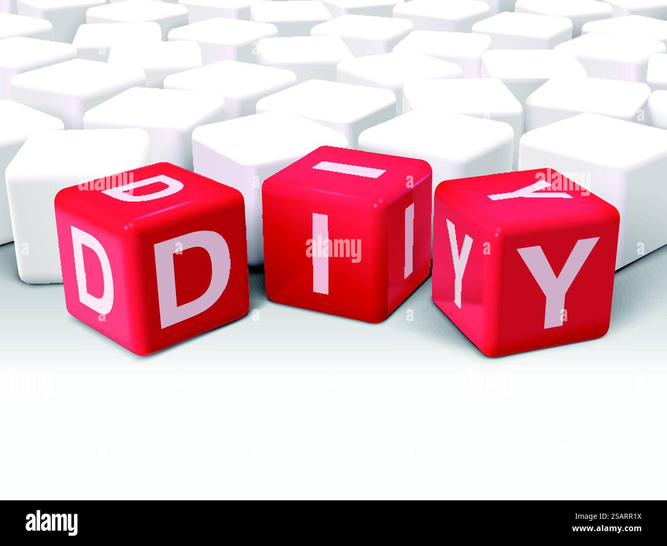 3d illustration dice with word DIY do it yourself on white background ...
