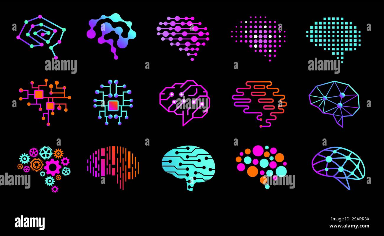 Human brain. Innovation thinking emblem, artificial Intelligence ...