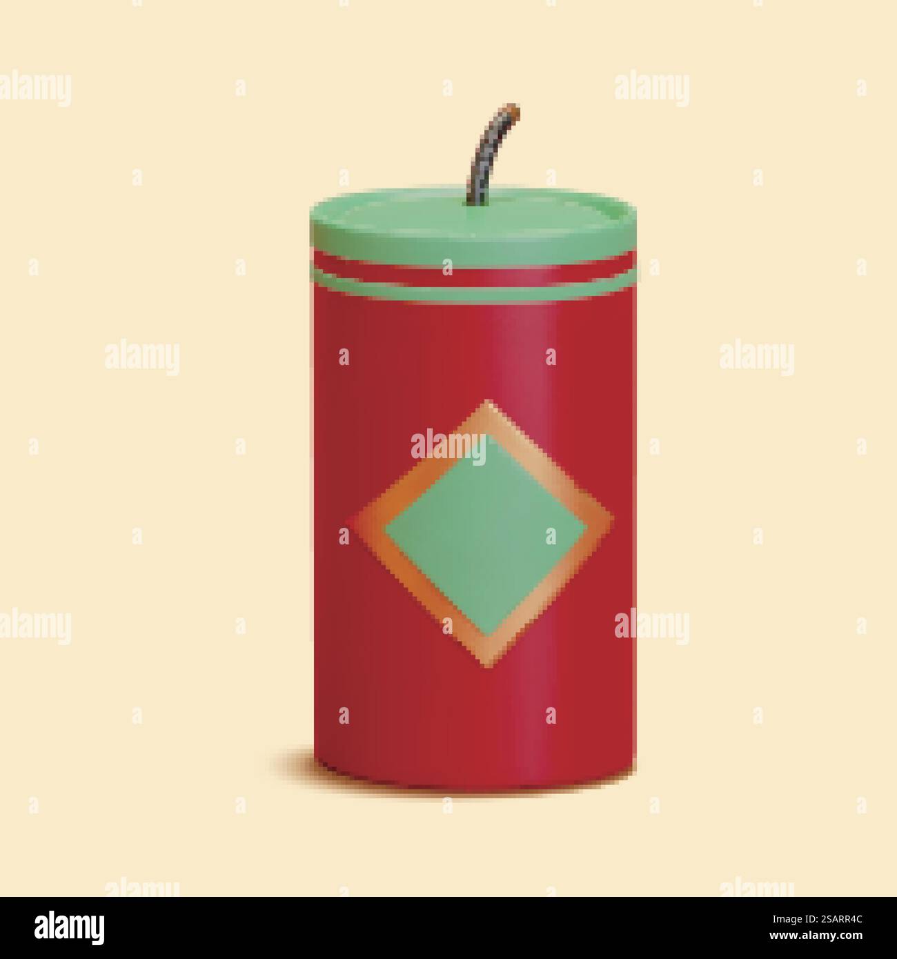3d illustration of Chinese firecracker isolated on yellow background ...