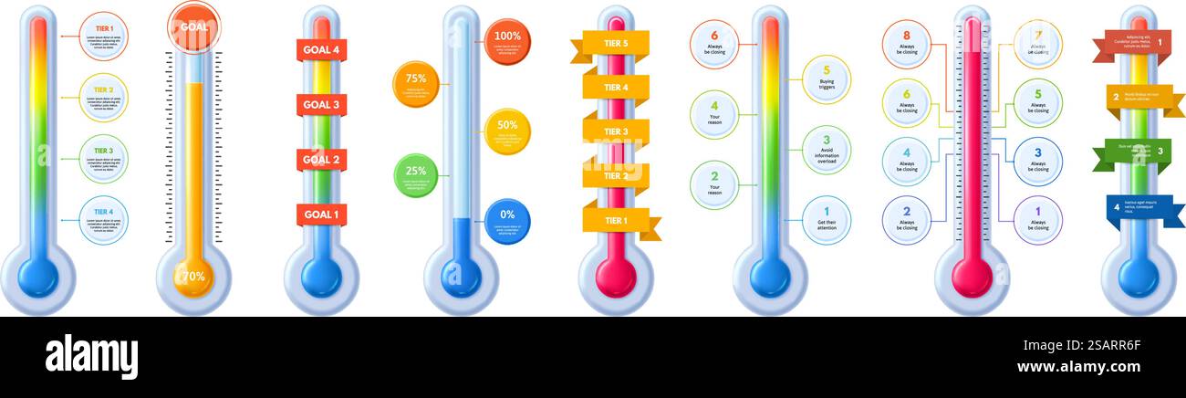 Thermometer temperature infographic templates. Hot and cold sales ...
