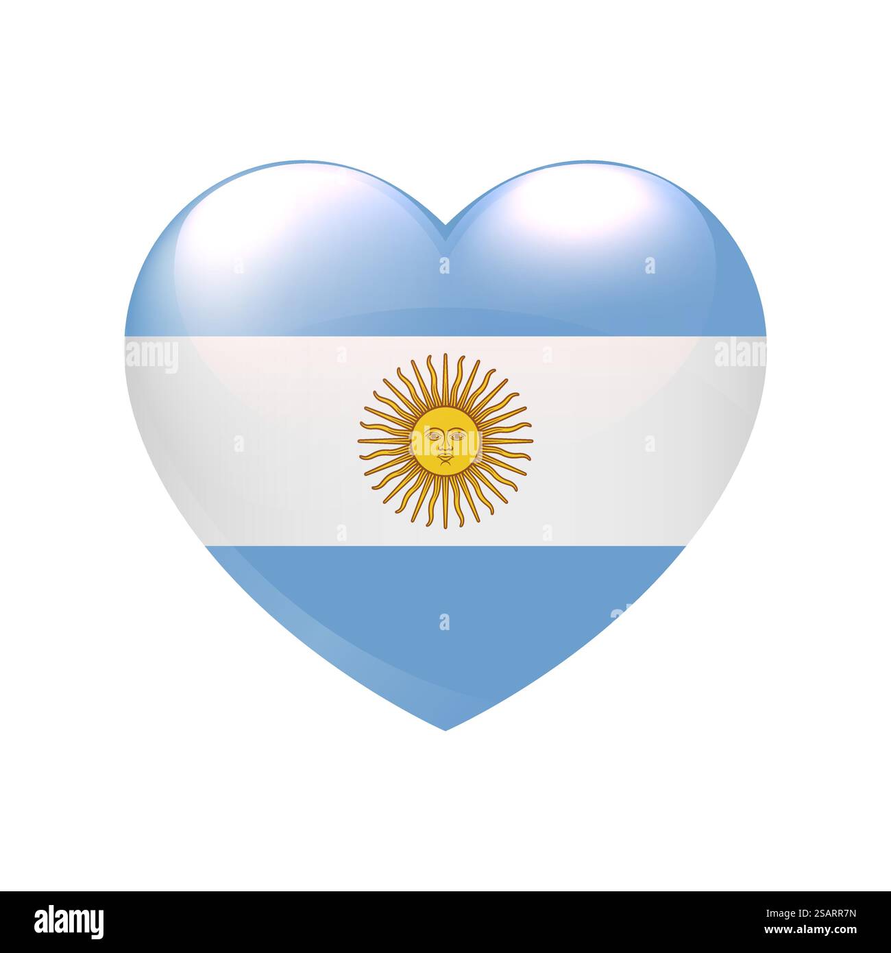 Argentina flag in heart. Vector emblem icon. Country love symbol ...