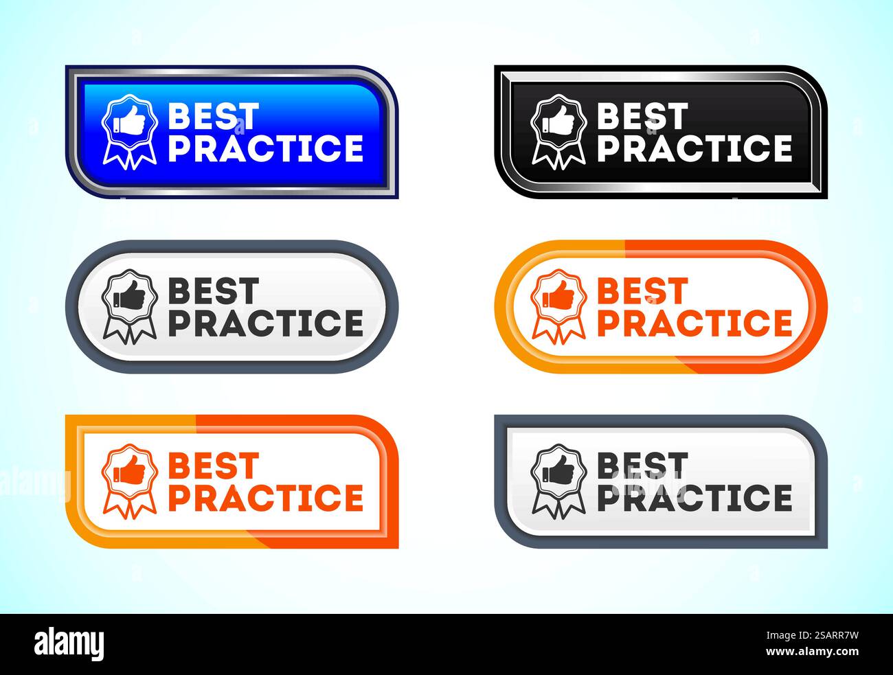Best practice button set of different shapes and colors. Suitable for ...