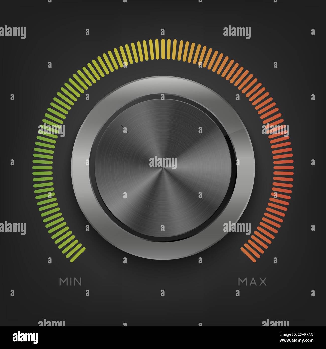 Realistic black metal control panel tumbler. Music audio sound volume ...