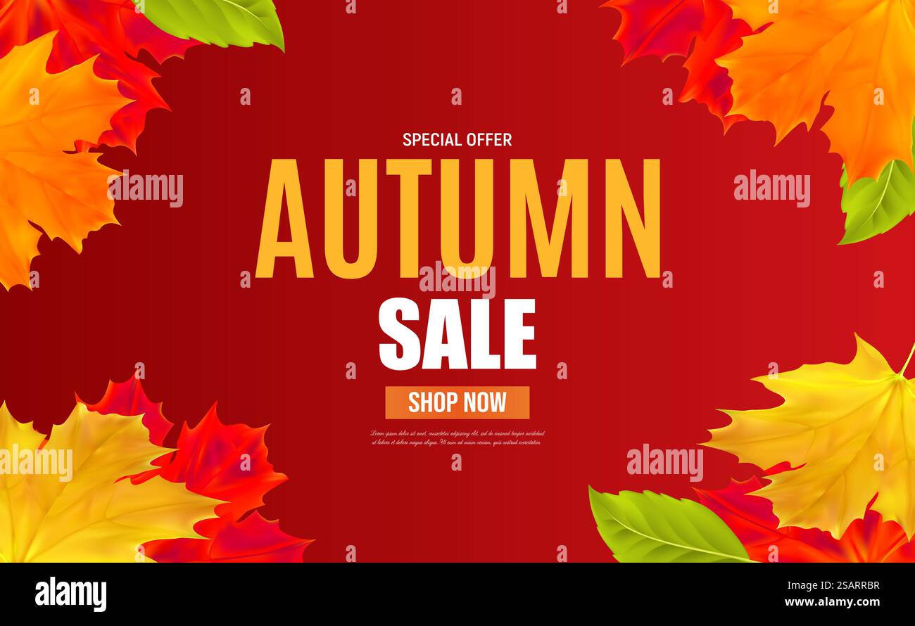 Red autumn banner sale Stock Vector Images - Alamy