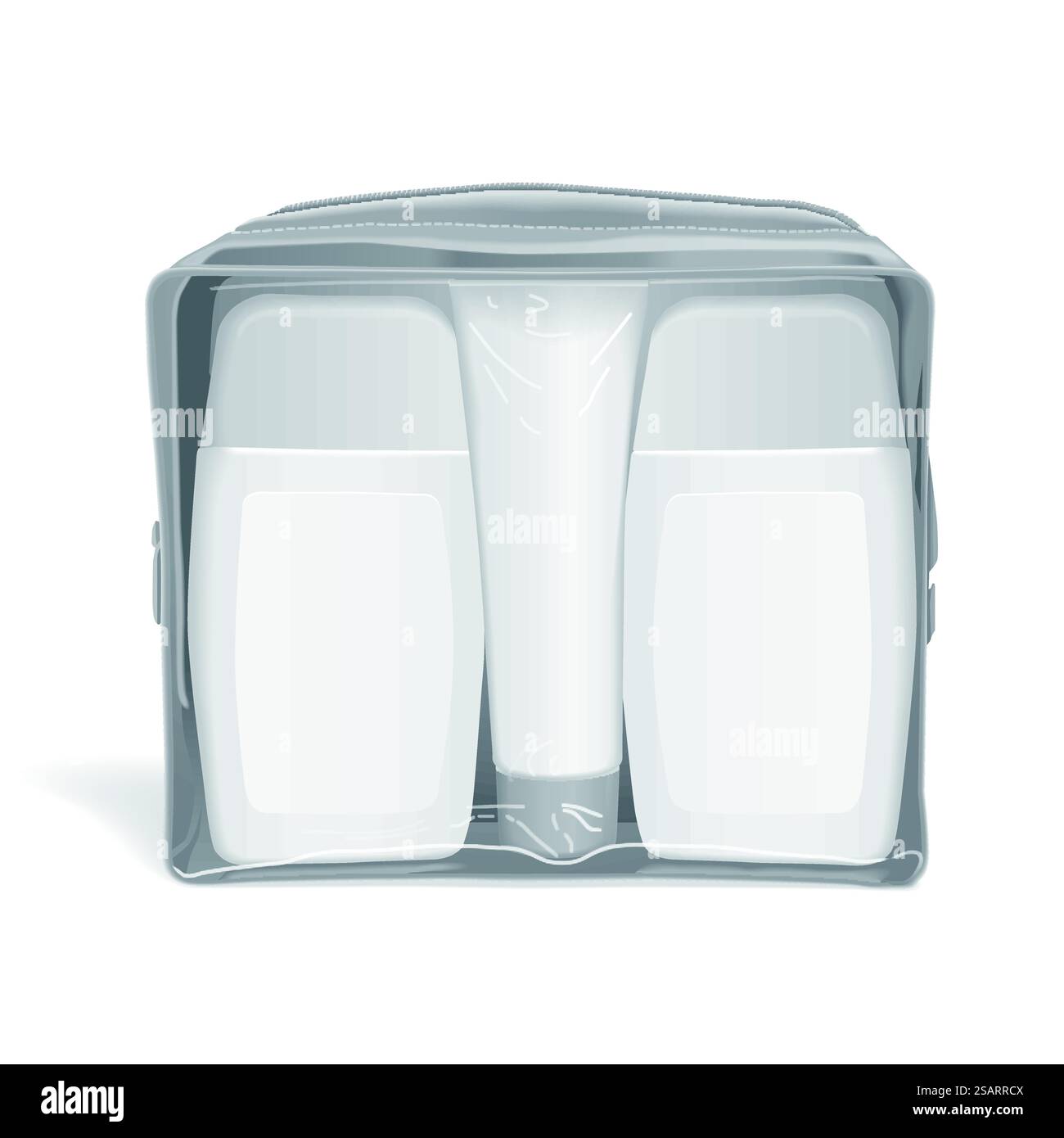 small blank plastic bottles for traveling isolated on white background ...